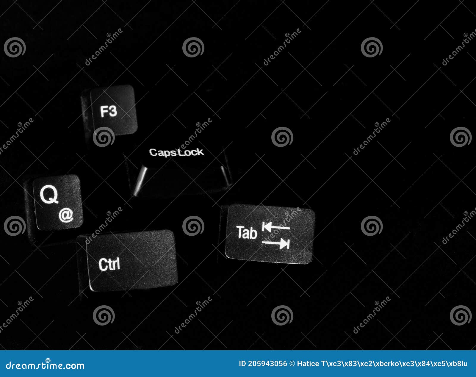 Broken and Scattered Computer Keyboard Keys. Stock Photo - Image of ...