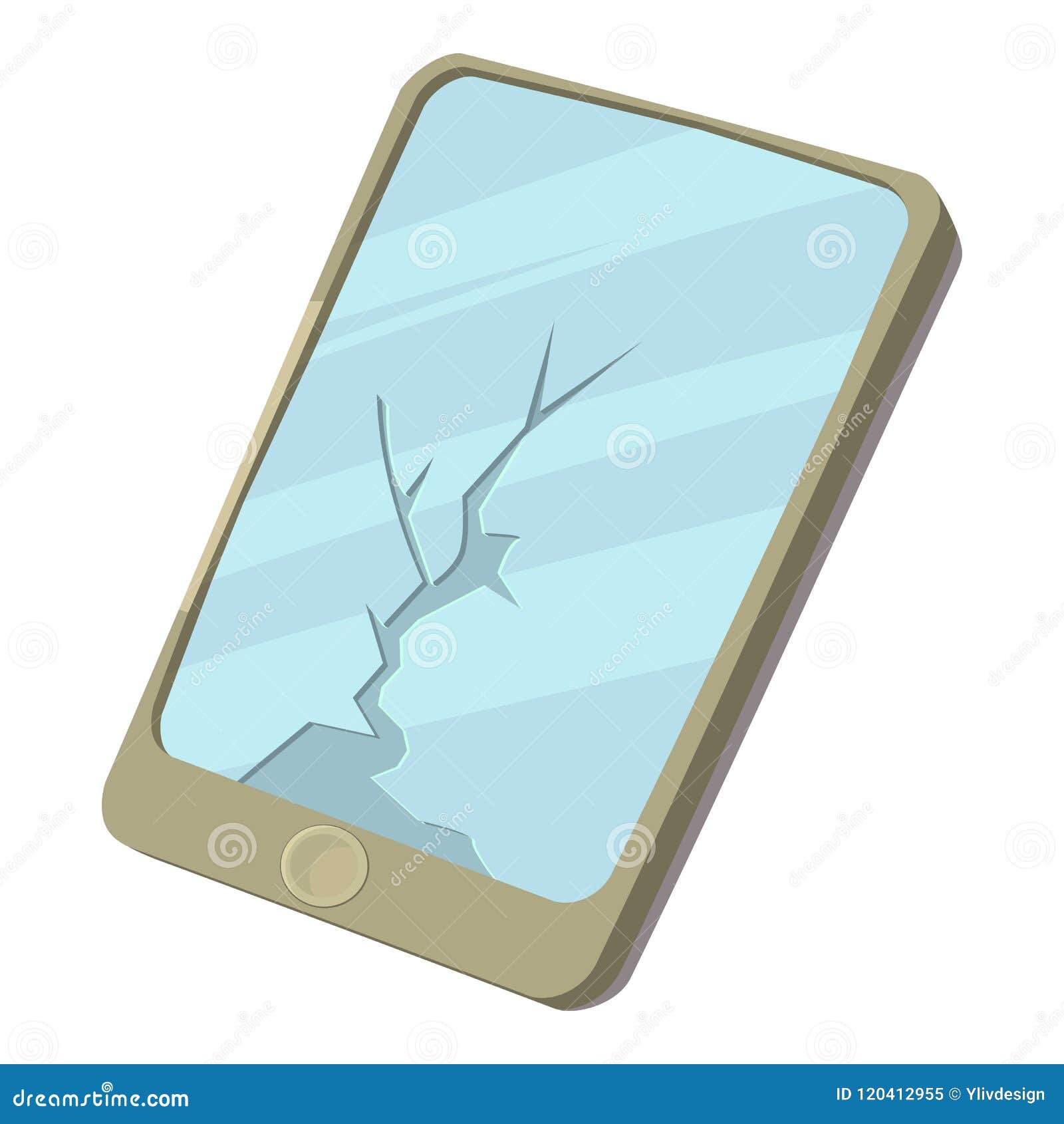 Broken Screen Icon, Cartoon Style Stock Vector - Illustration of gadget ...