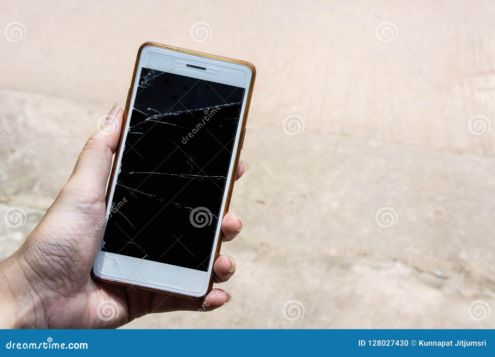 Broken Screen Mobile , Screen Moblle is Cracked Glass Stock Photo ...