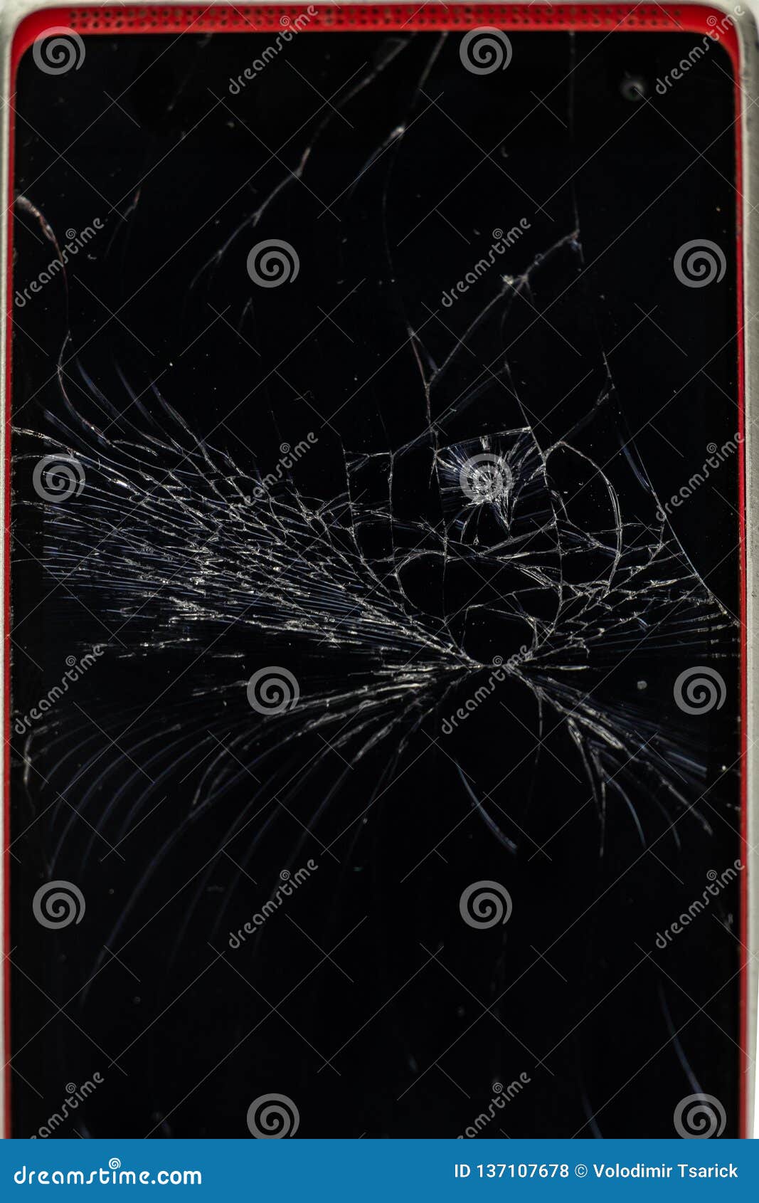 Broken Screen of a Smartphone with a Beautiful Pattern of Cracks Stock ...
