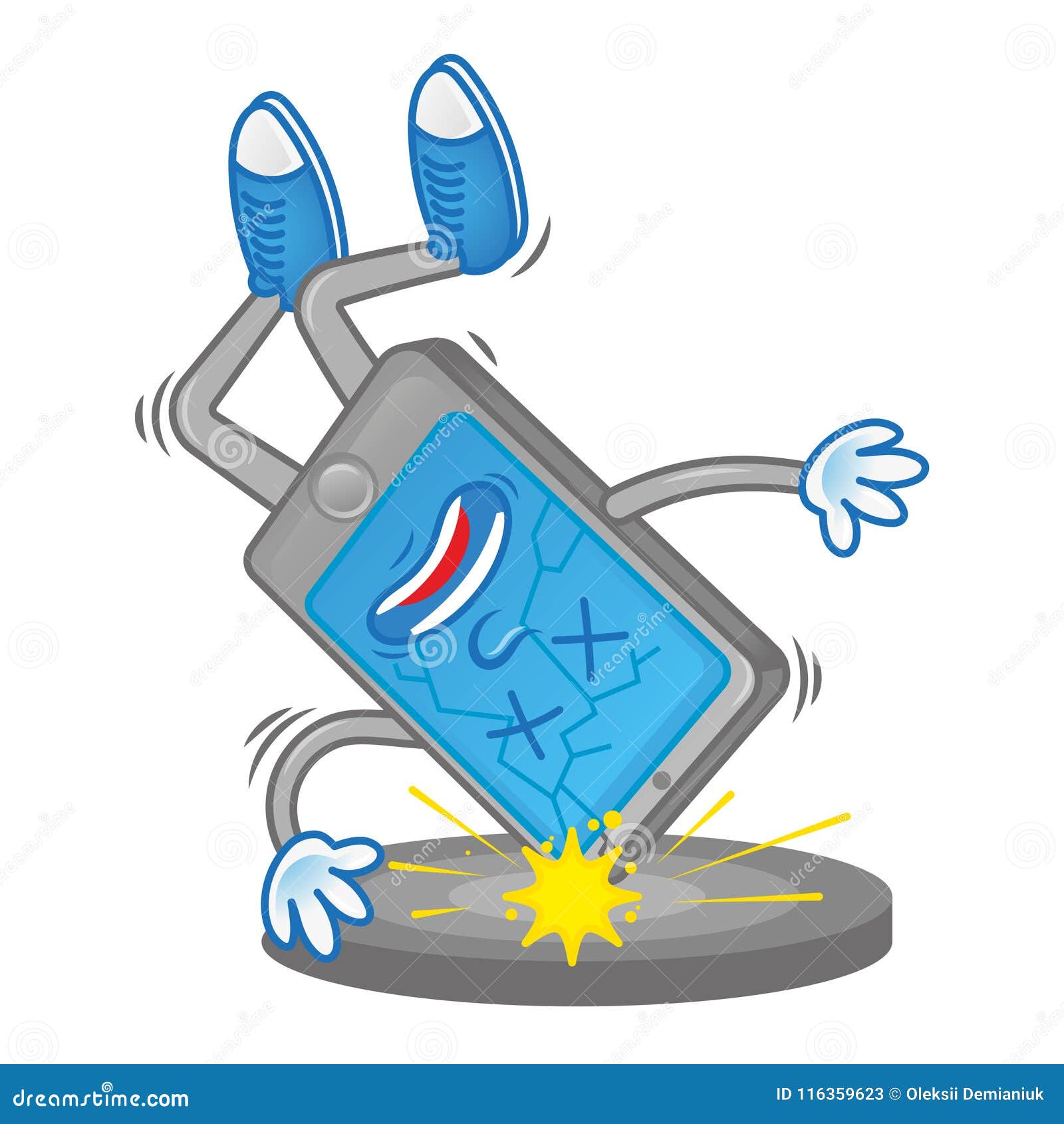 Broken Screen in Smartphone Stock Vector - Illustration of character ...