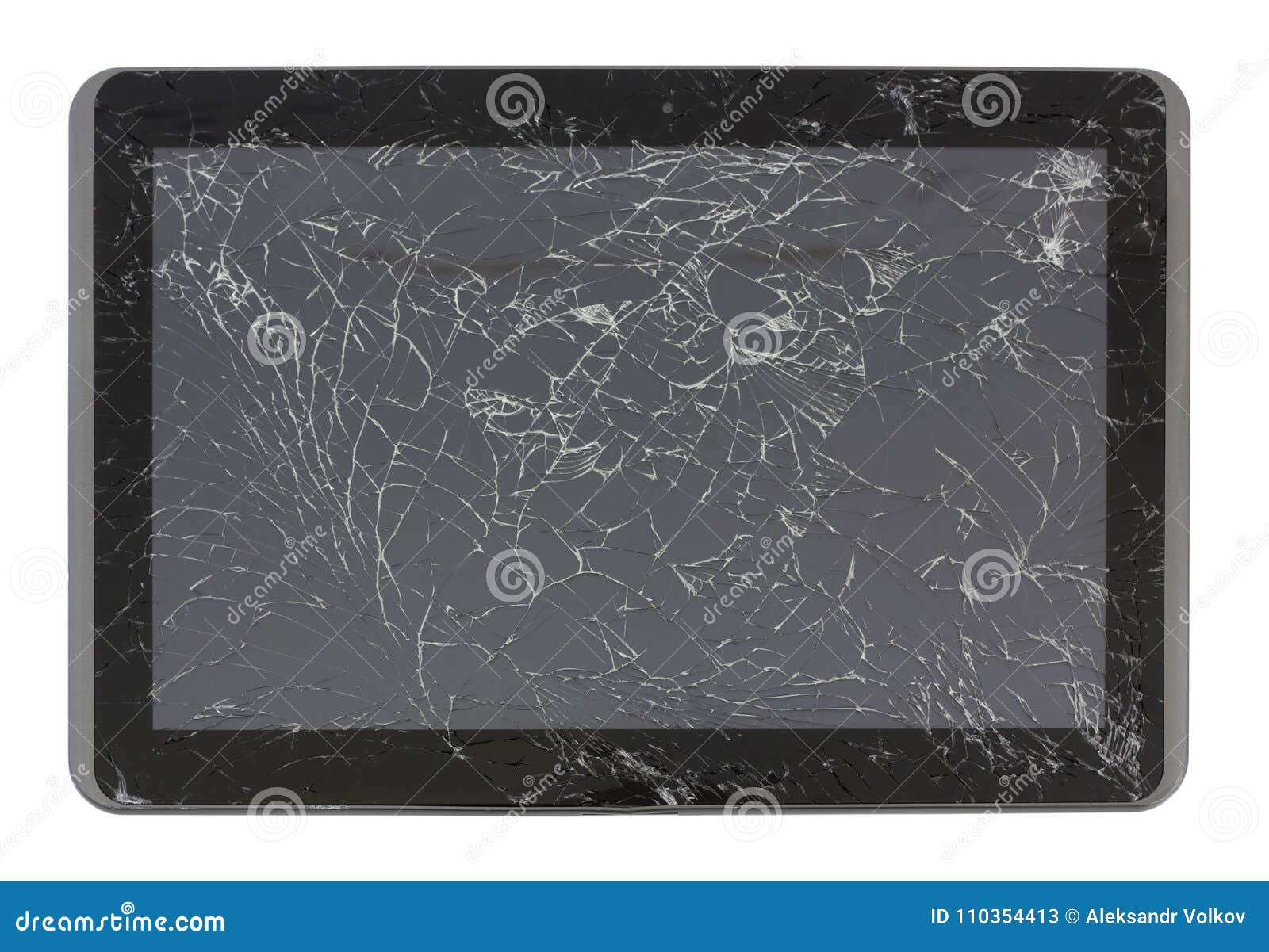 A Broken Screen Tablet Computer. he Was Hit by a Heavy Man Stock Image ...