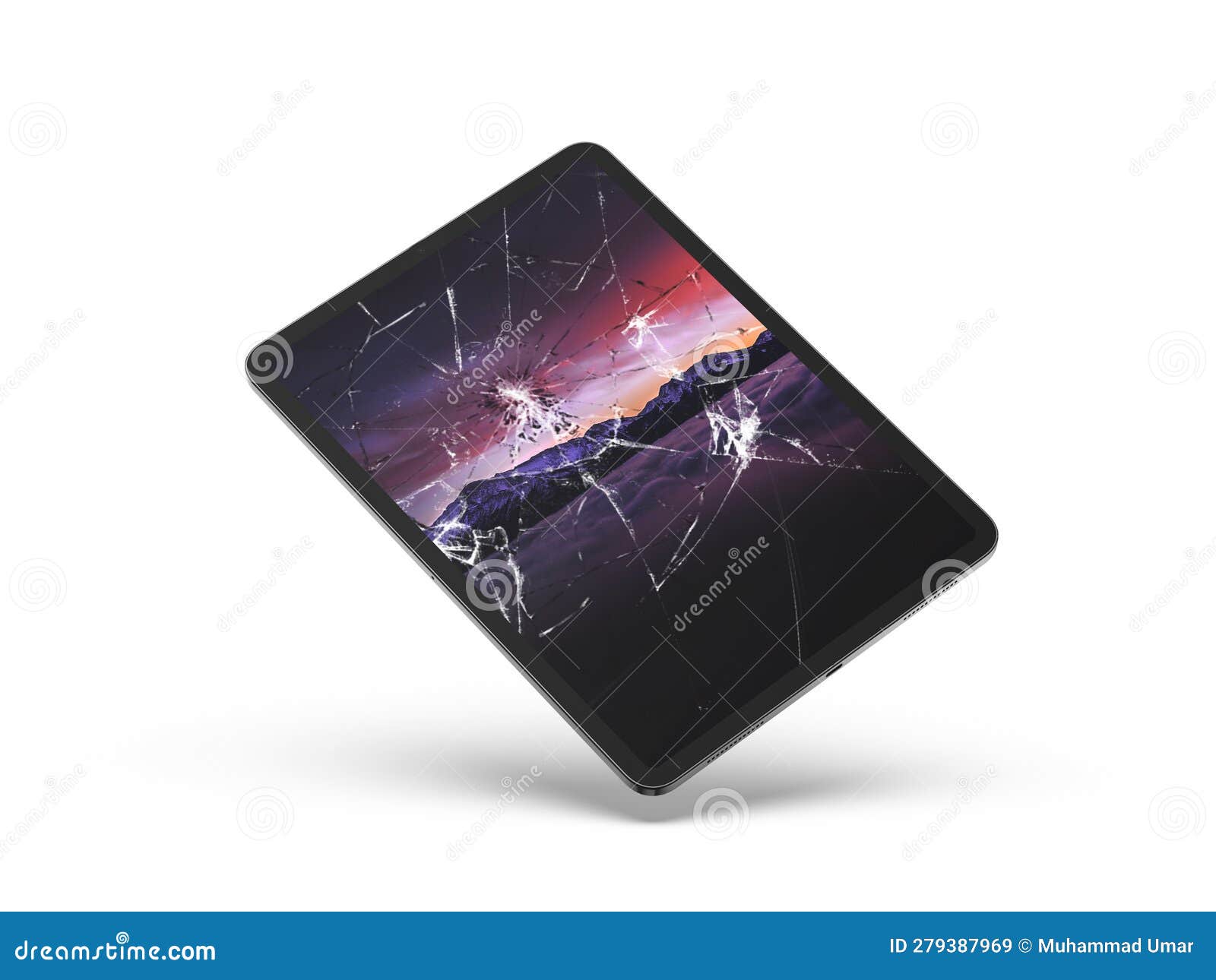 Broken Screen Tablet - Cracked Screen IPad Stock Illustration ...