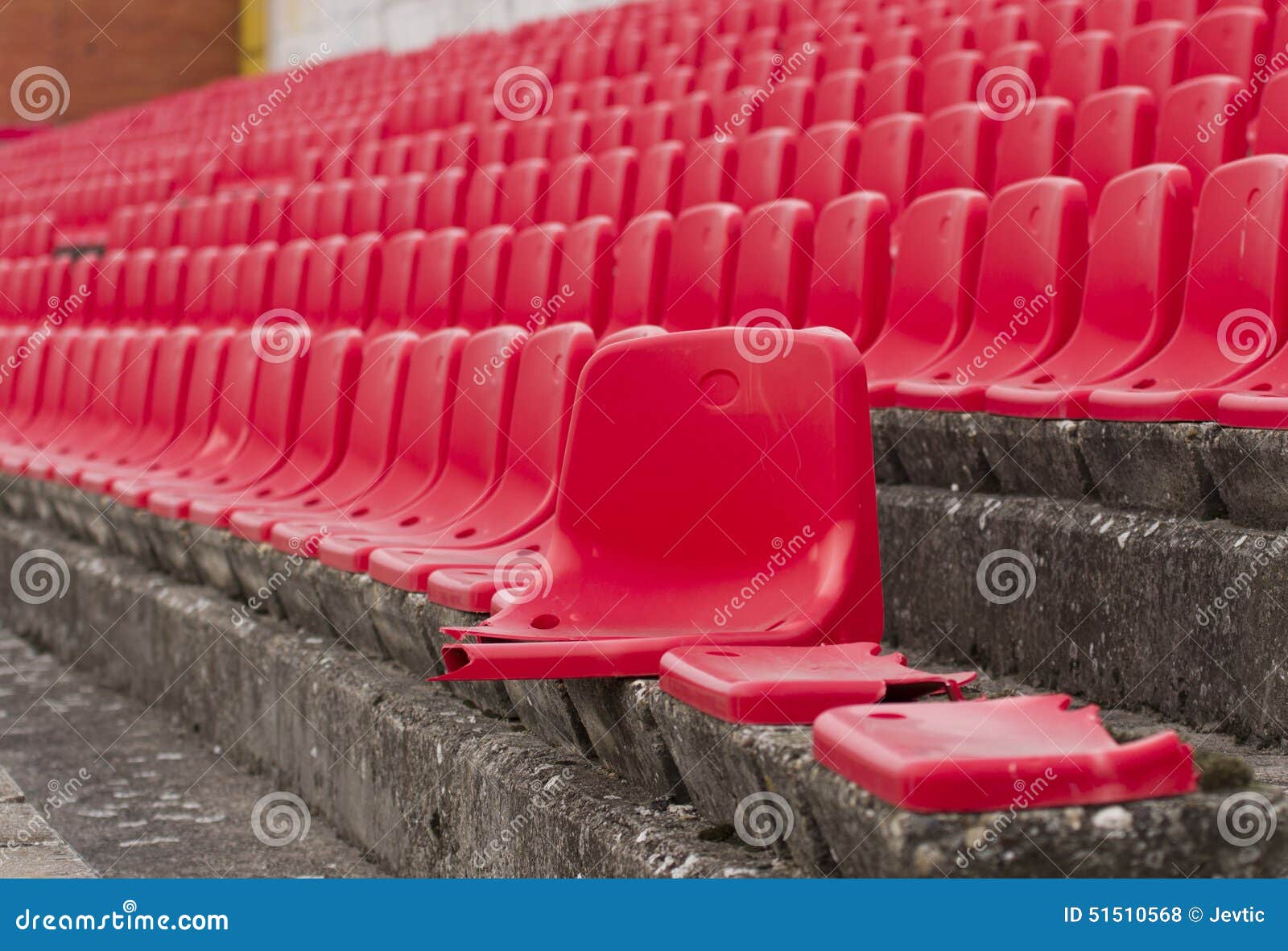 Broken seats on stadium stock photo. Image of competition - 51510568