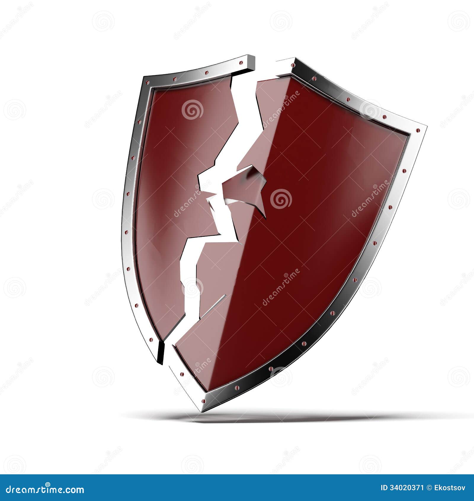 Broken security shield stock illustration. Illustration of armour ...
