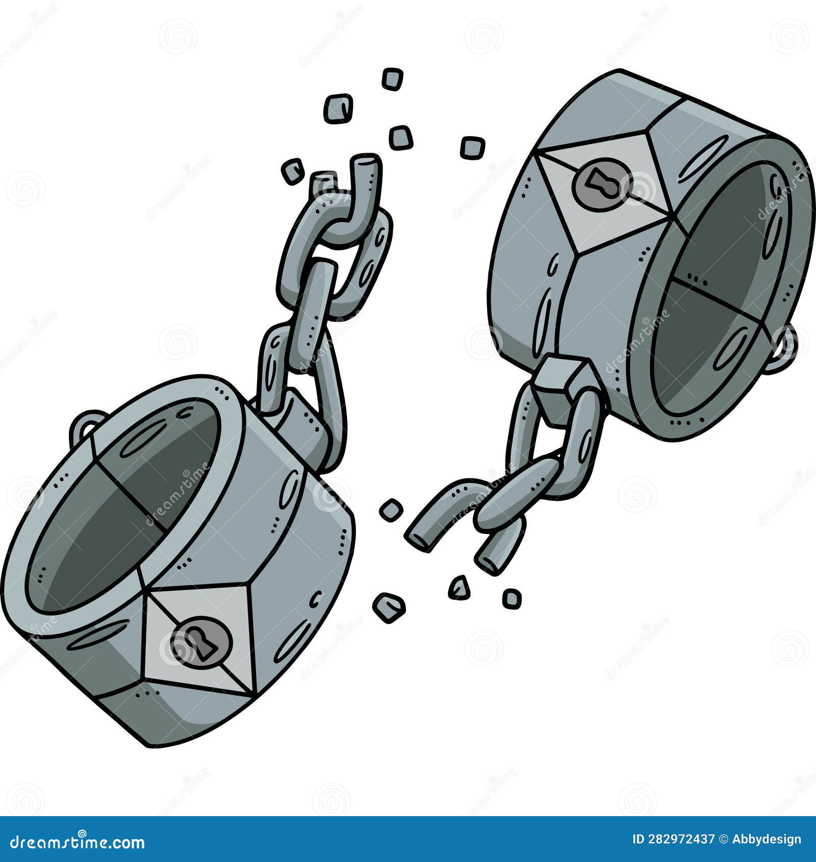 Broken Shackles Cartoon Colored Clipart | CartoonDealer.com #282972437