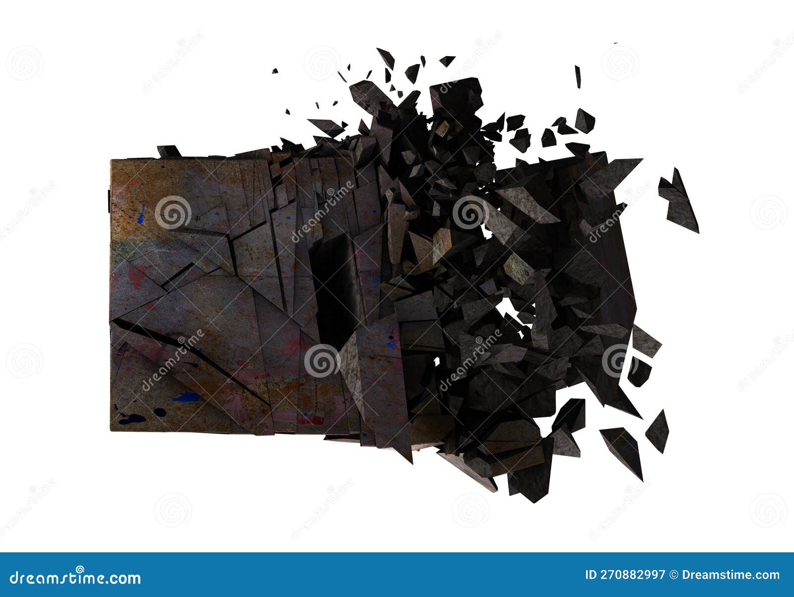 Rendering Of Broken Safe Box Isolated On White Background Royalty-Free ...