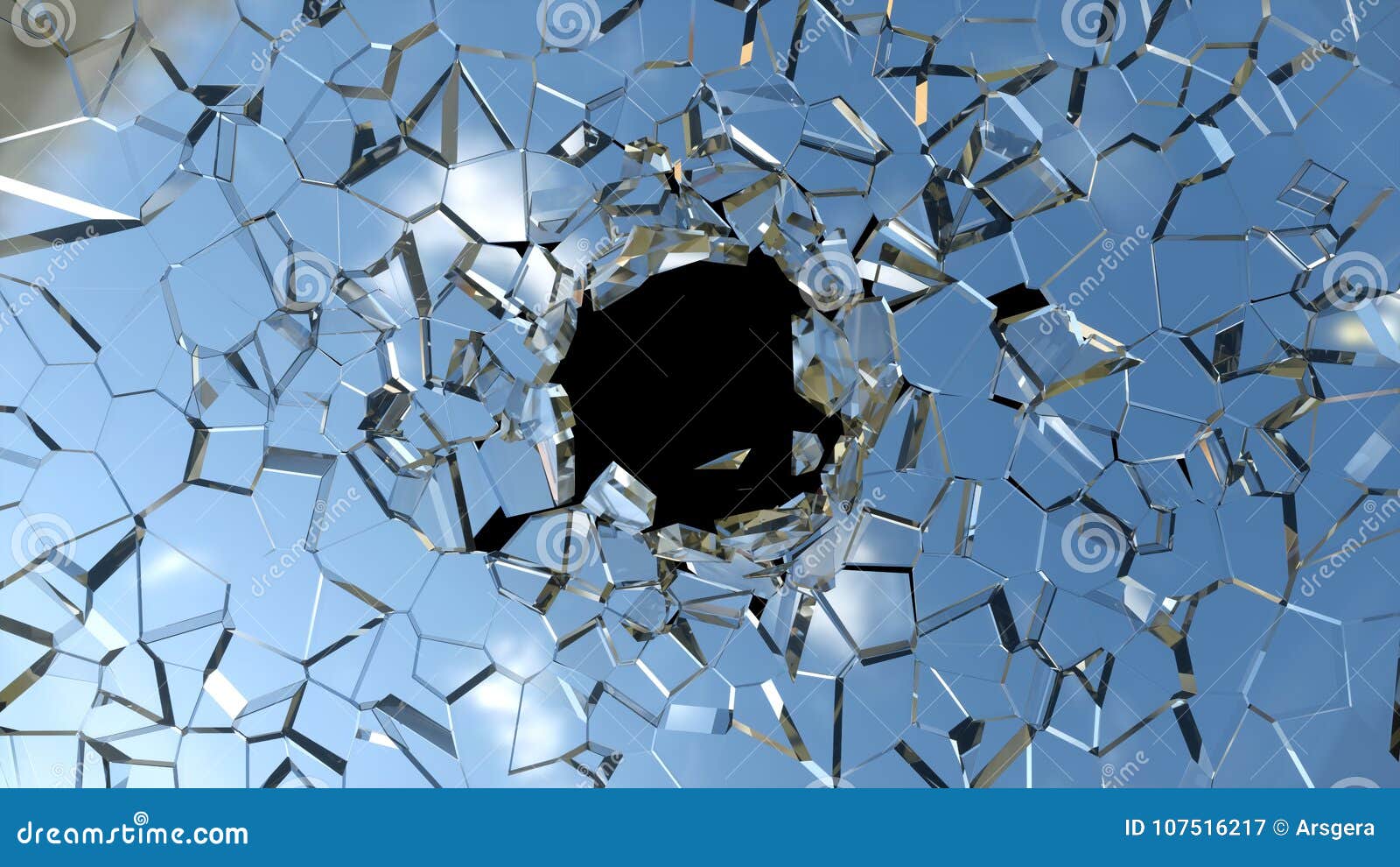 Broken Shattered Glass Pieces Isolated Stock Image - Image of black ...