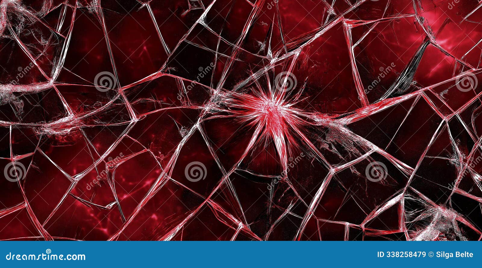Broken, Shattered Glass with Red Light Burst, Abstract, Fragmentation ...