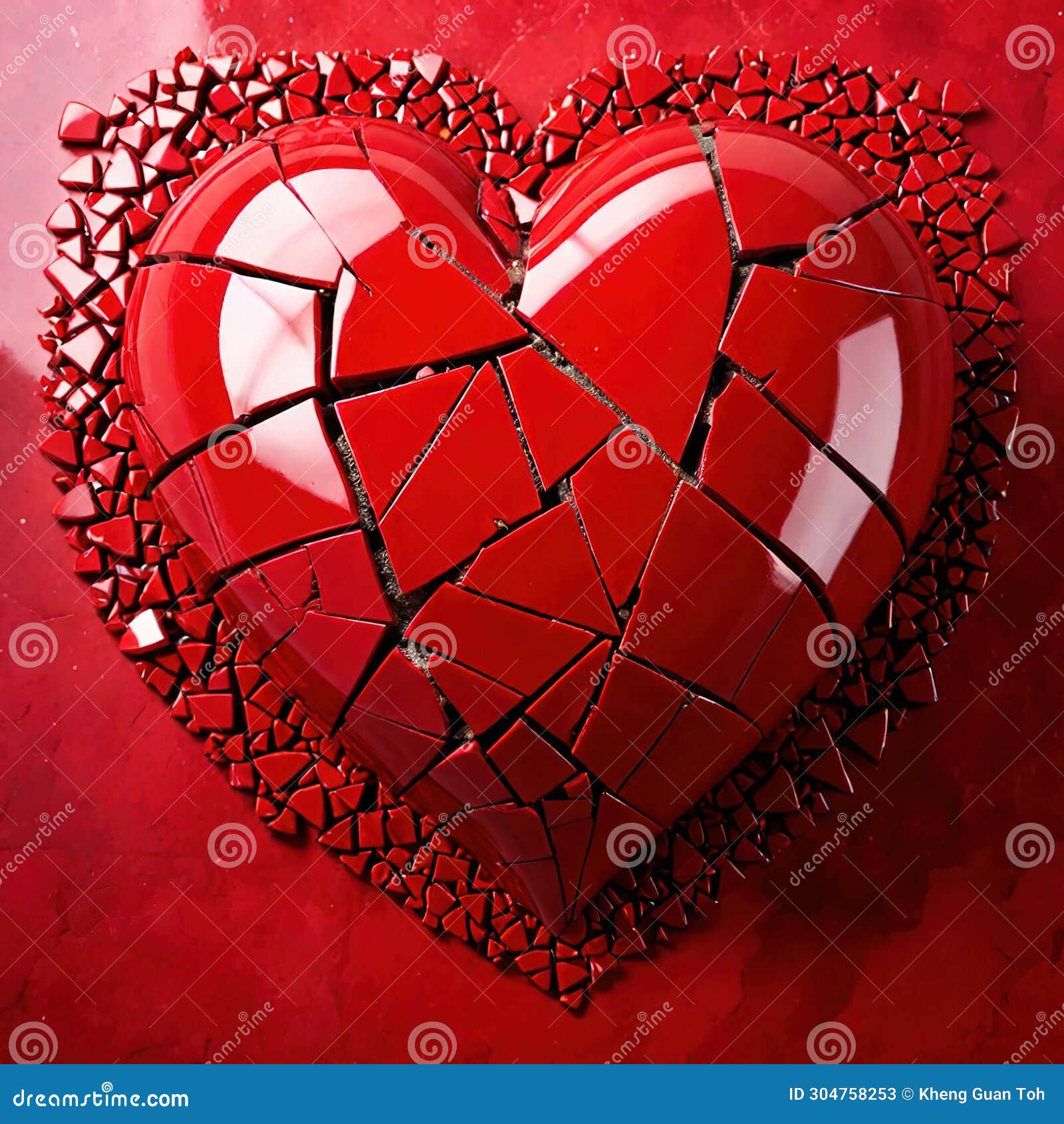 Broken and Shattered Heart, Heartboken with Lost Love Stock ...