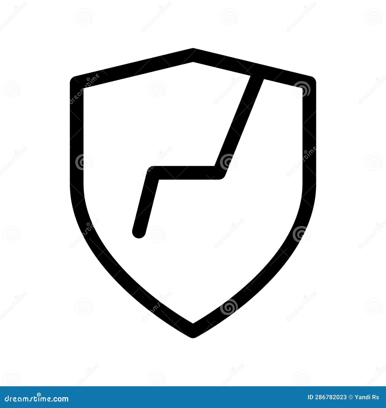 Broken Shield Icon Vector Symbol Design Illustration Stock Vector ...