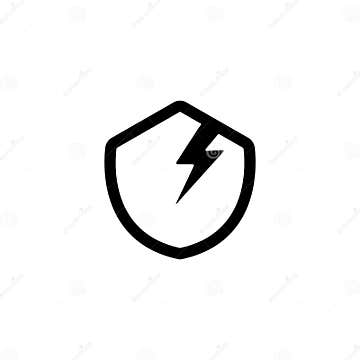 Broken Shield Icon Vector Isolated on White Stock Vector - Illustration ...