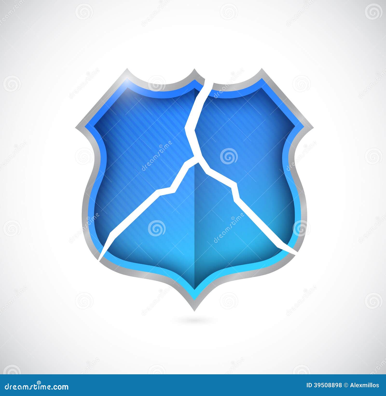 Broken Shield Icon Illustrated Royalty-Free Stock Photo | CartoonDealer ...