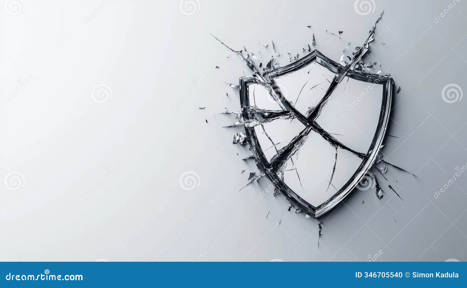Broken Shield is Symbolizing Data Breach and Computer Security Threat ...