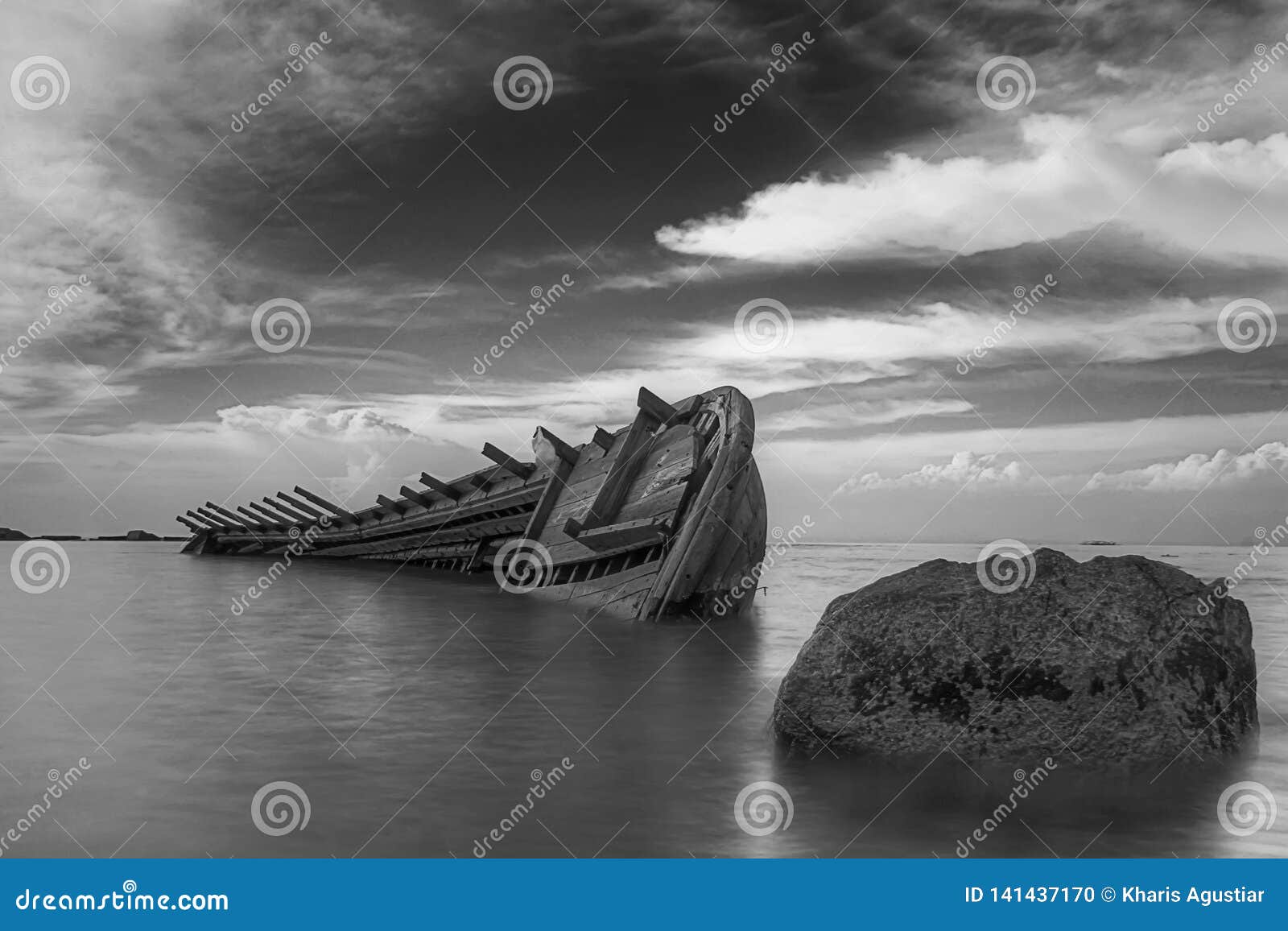 Broken Ship In The Sand At The Beach Royalty-Free Stock Photo ...