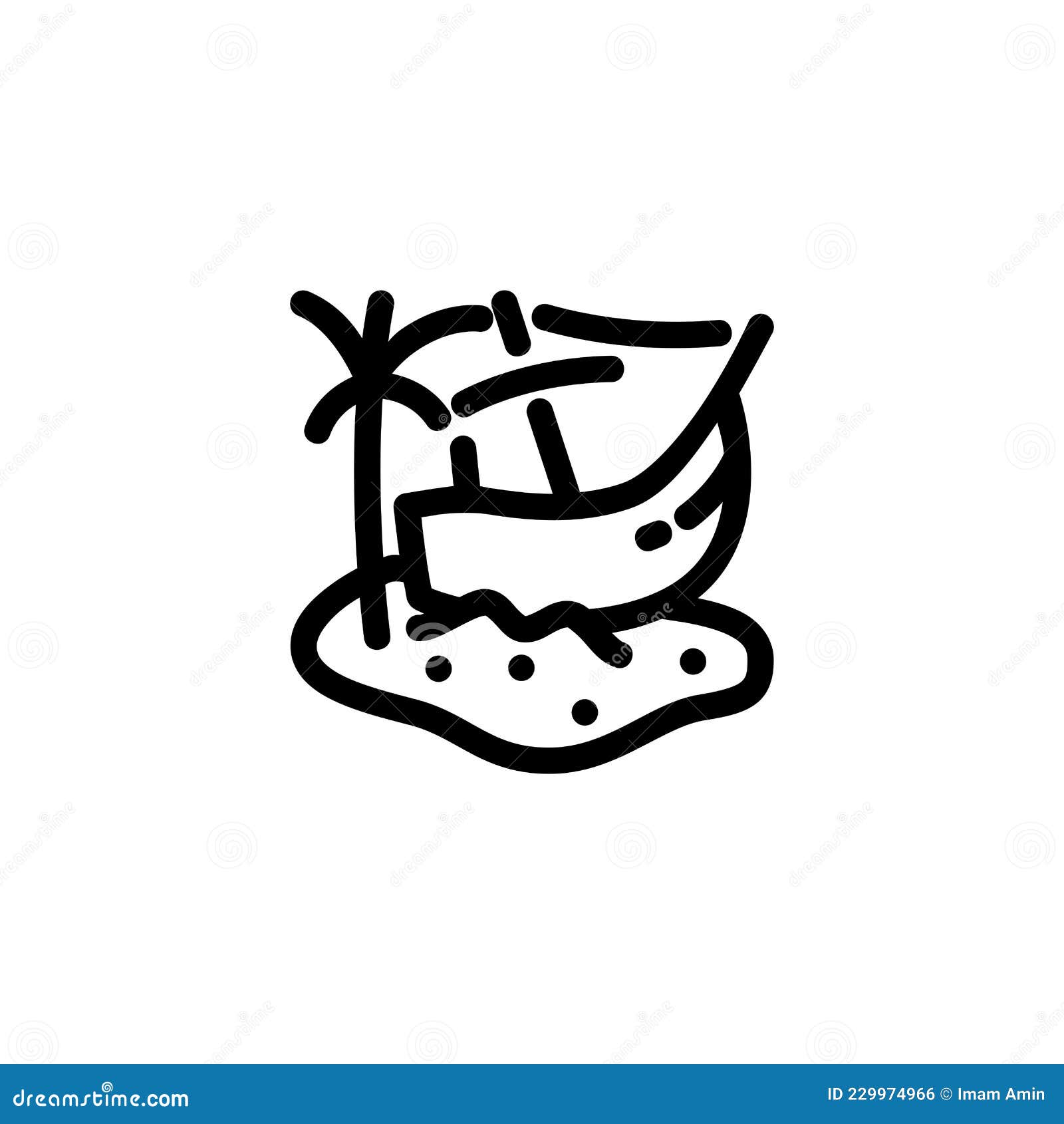 Broken Ship Transportation Monoline Symbol Icon Logo for Graphic Design ...