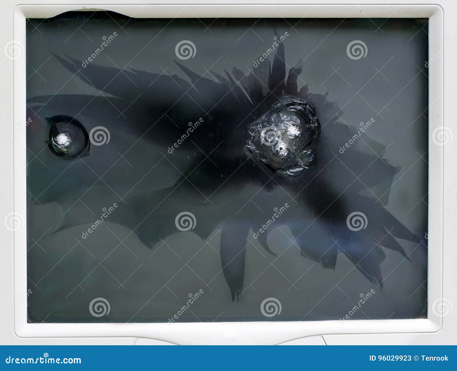 Broken Shot Bullets Screen of Computer Monitor Stock Image - Image of ...