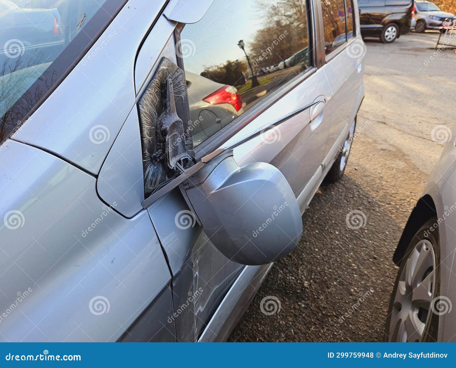 Broken Side Mirror of the Car. an Accident on the Road. Stock Photo ...