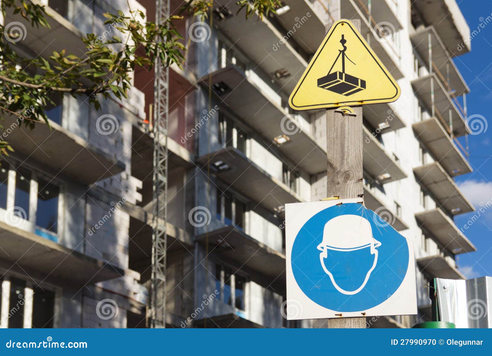 Broken sign stock photo. Image of hard, sign, under, safety - 27990970
