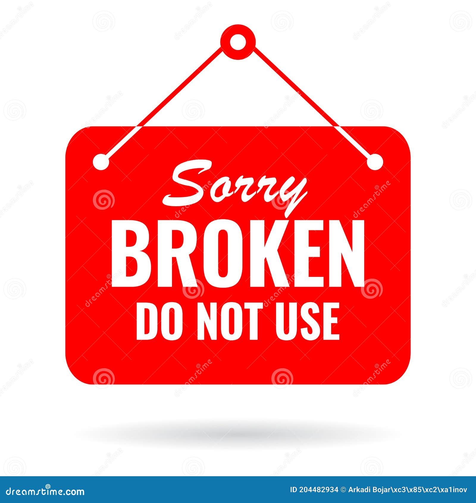 Broken sign, do not use stock vector. Illustration of logo - 204482934