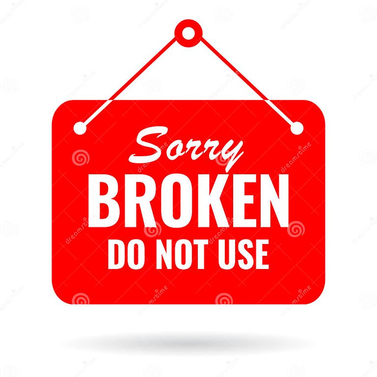 Broken sign, do not use stock vector. Illustration of logo - 204482934