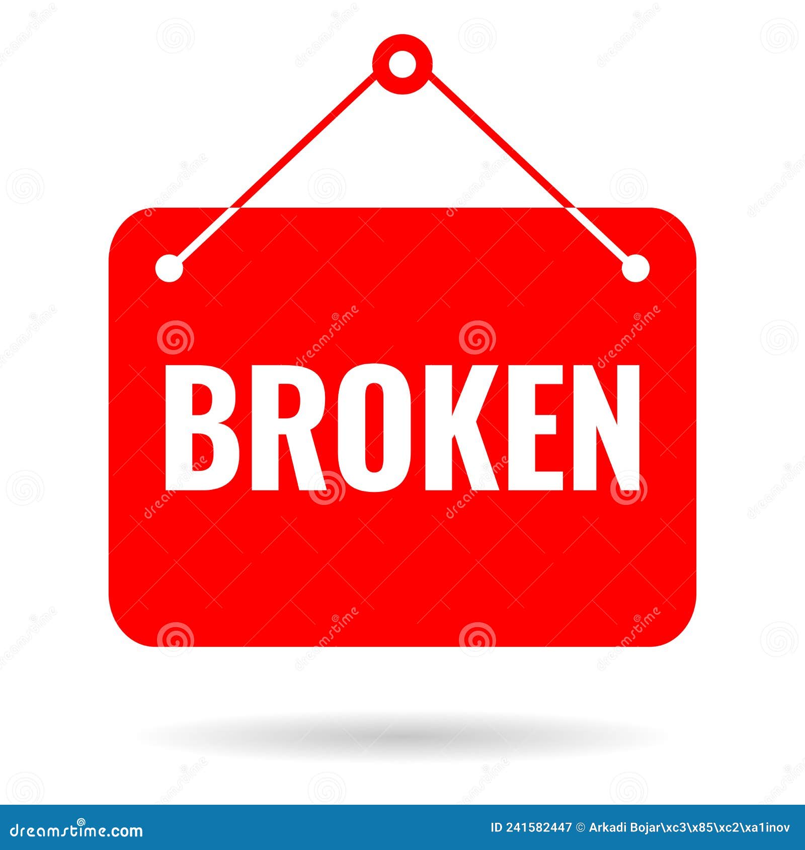 Broken Sign, Out of Order Signboard Stock Vector - Illustration of flat ...