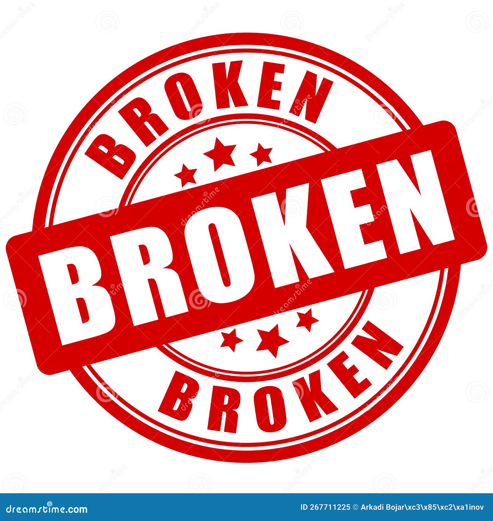 Broken Sign on White Background Stock Vector - Illustration of graphics ...