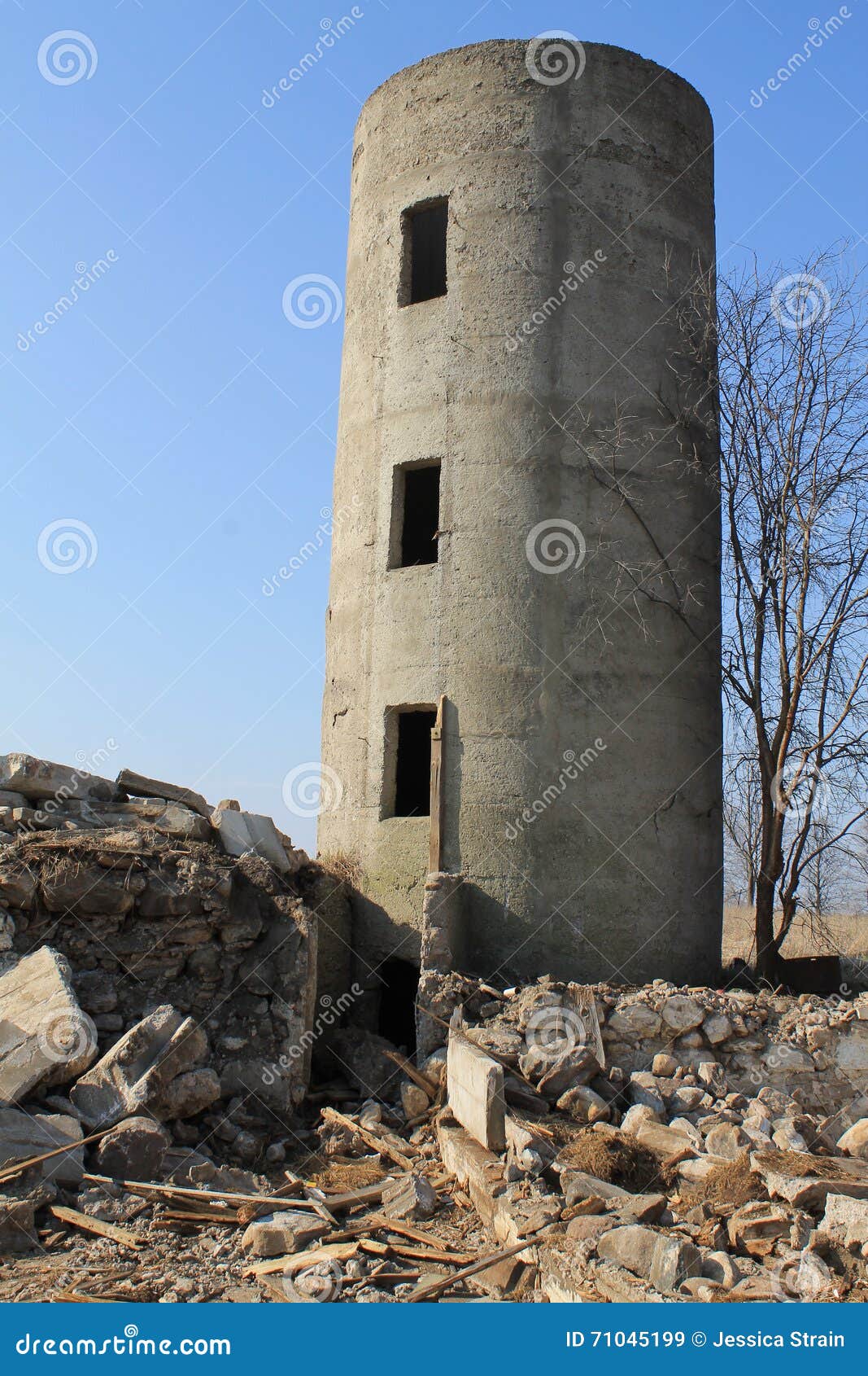 Broken Silo stock image. Image of broken, walls, barn - 71045199