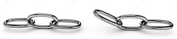 Broken Silver Chain. Disconnect Symbol. Isolated on White Stock ...