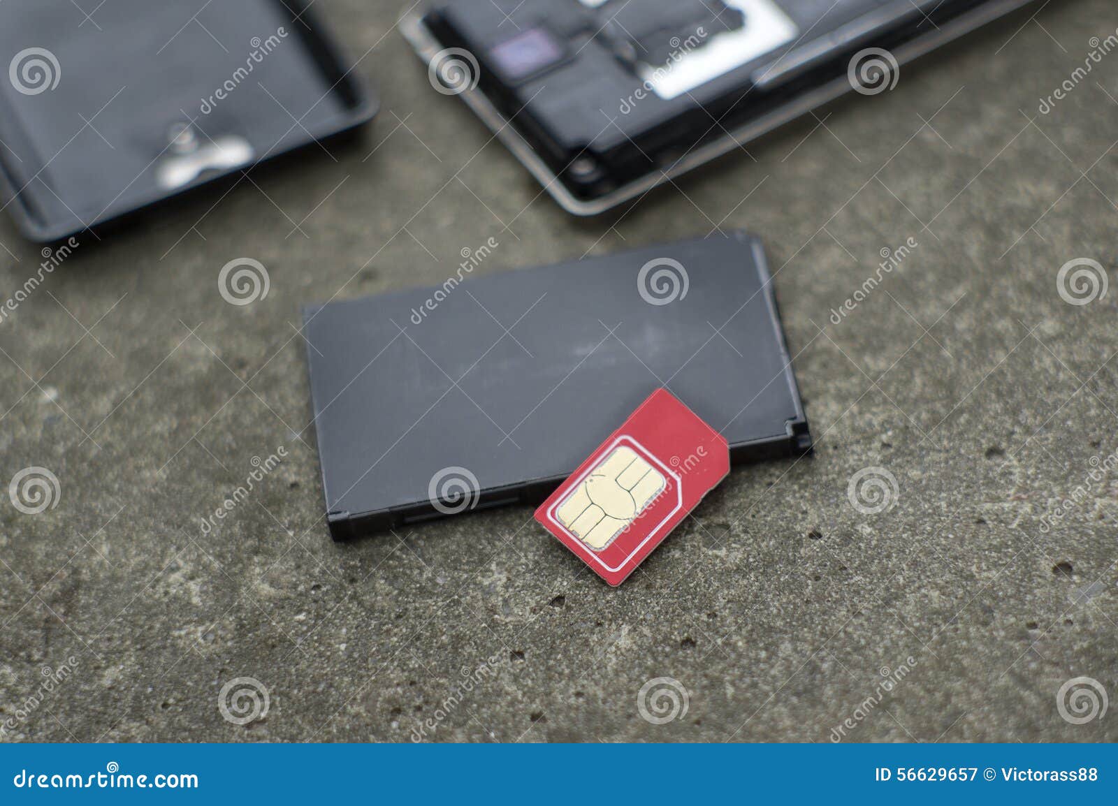 Broken Sim Card and Phone stock image. Image of fractured - 56629657