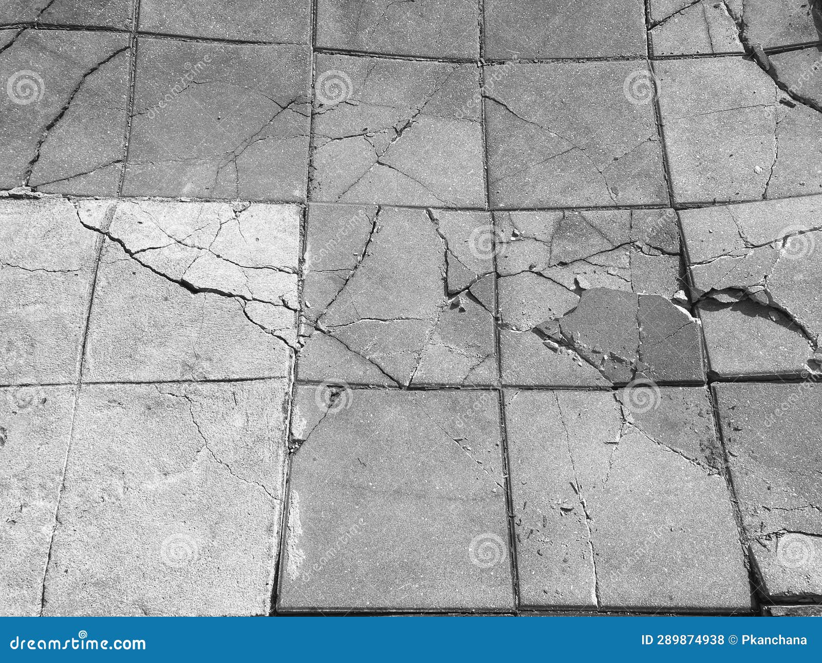 Broken Slabs Footpath in the City Stock Photo - Image of grey, paving ...