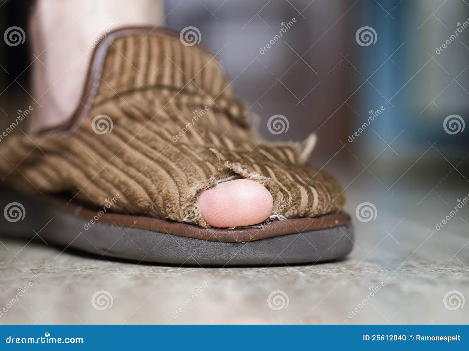 Broken Slipper with Hole and Finger Stock Photo - Image of broken, hole ...