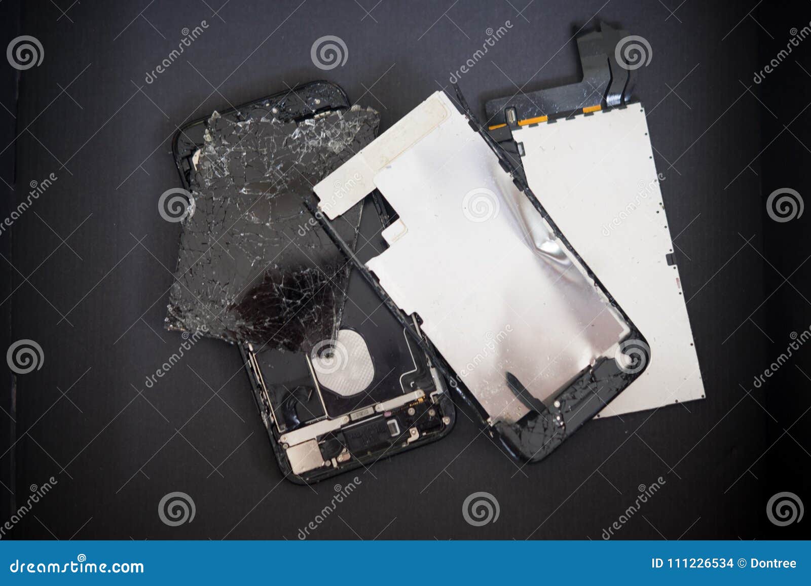 Broken Smartphone on Black Box Stock Photo - Image of cell ...