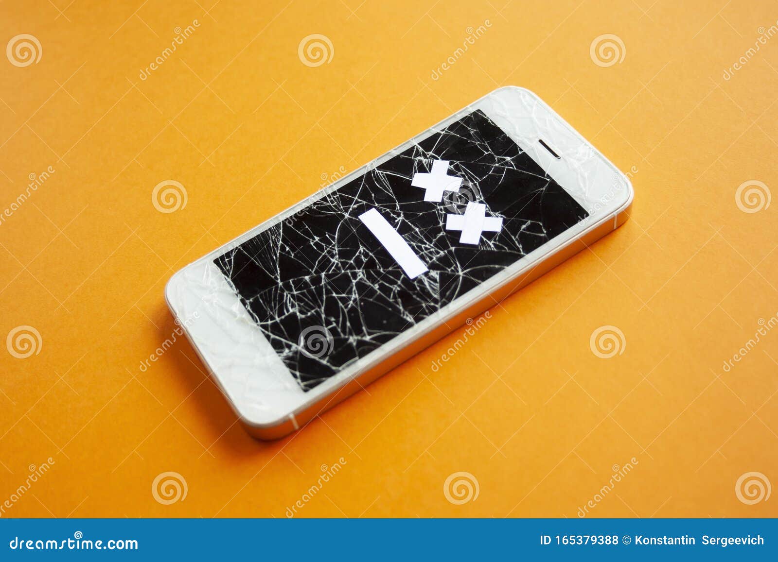 Broken Smartphone with Cracked Destroyed Screen Stock Photo - Image of ...