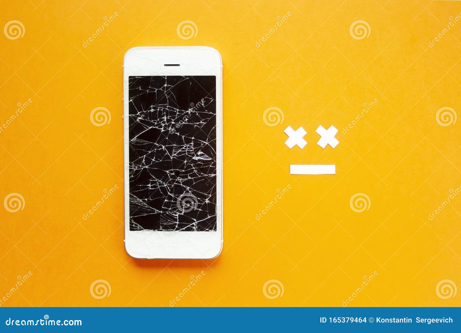 Broken Smartphone with Cracked Destroyed Screen Stock Photo - Image of ...