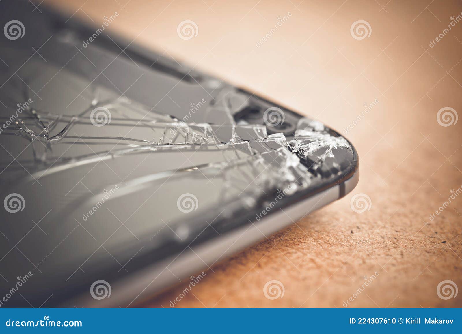 Broken Smartphone with Cracked Screen Close-up Shot Stock Photo - Image ...
