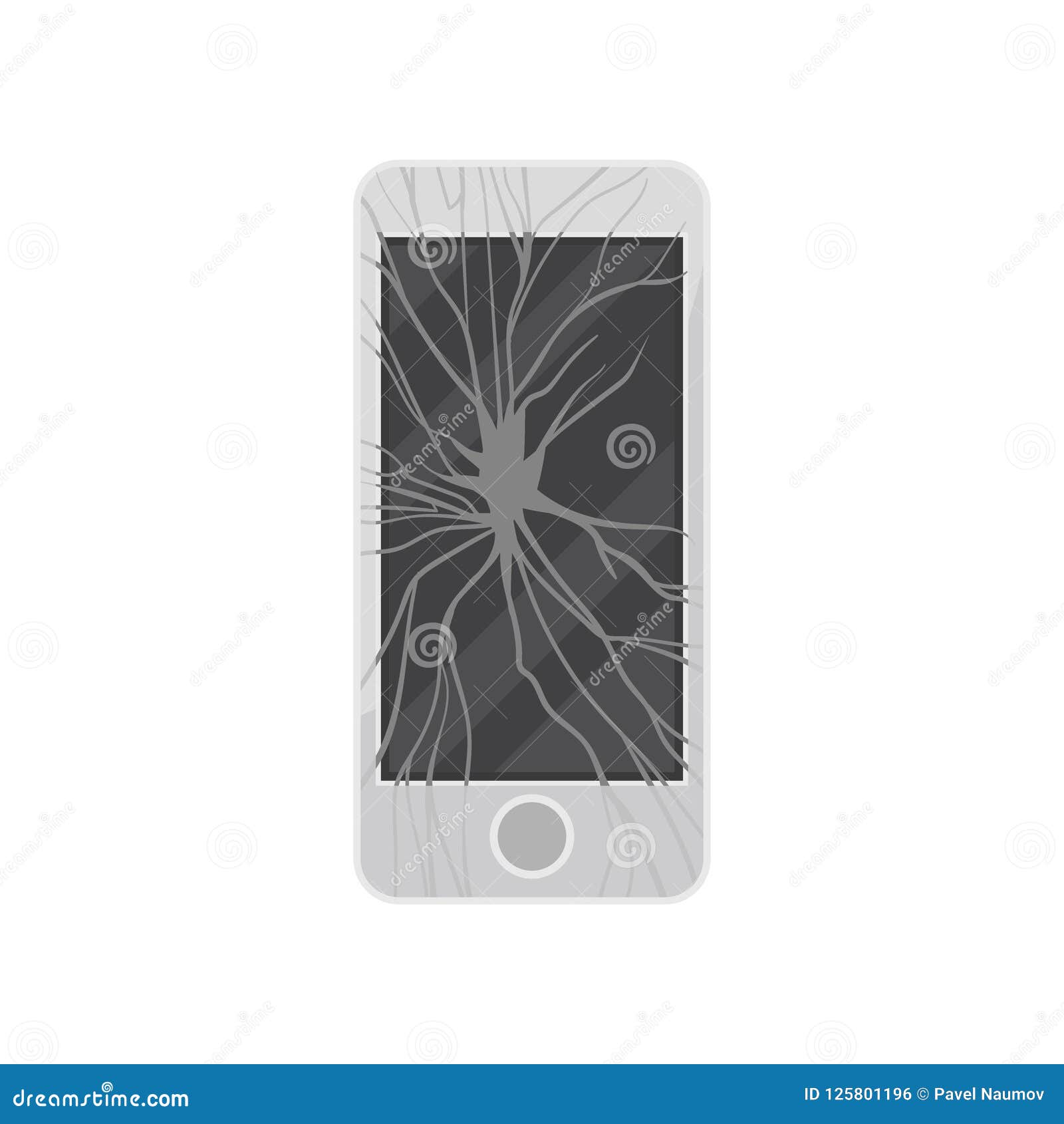 Broken Smartphone, Damaged Electronic Device Vector Illustration on a ... Broken Smartphone, Damaged Electronic Device Vector Illustration on a ...