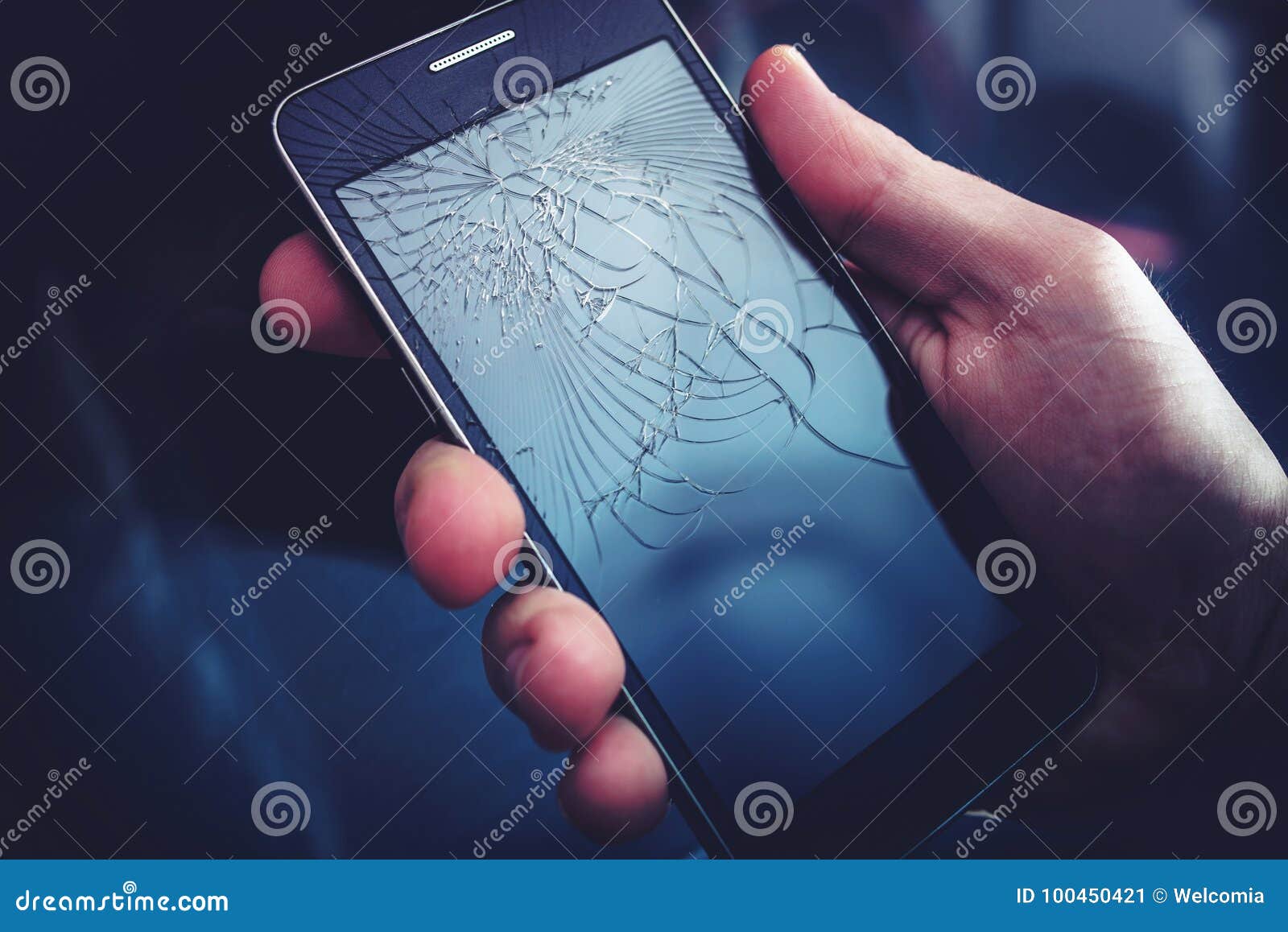 Broken Smartphone Display stock image. Image of device - 100450421