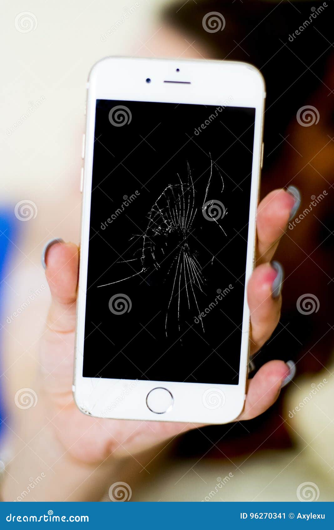 Broken Smartphone stock image. Image of cracks, damaged - 96270341