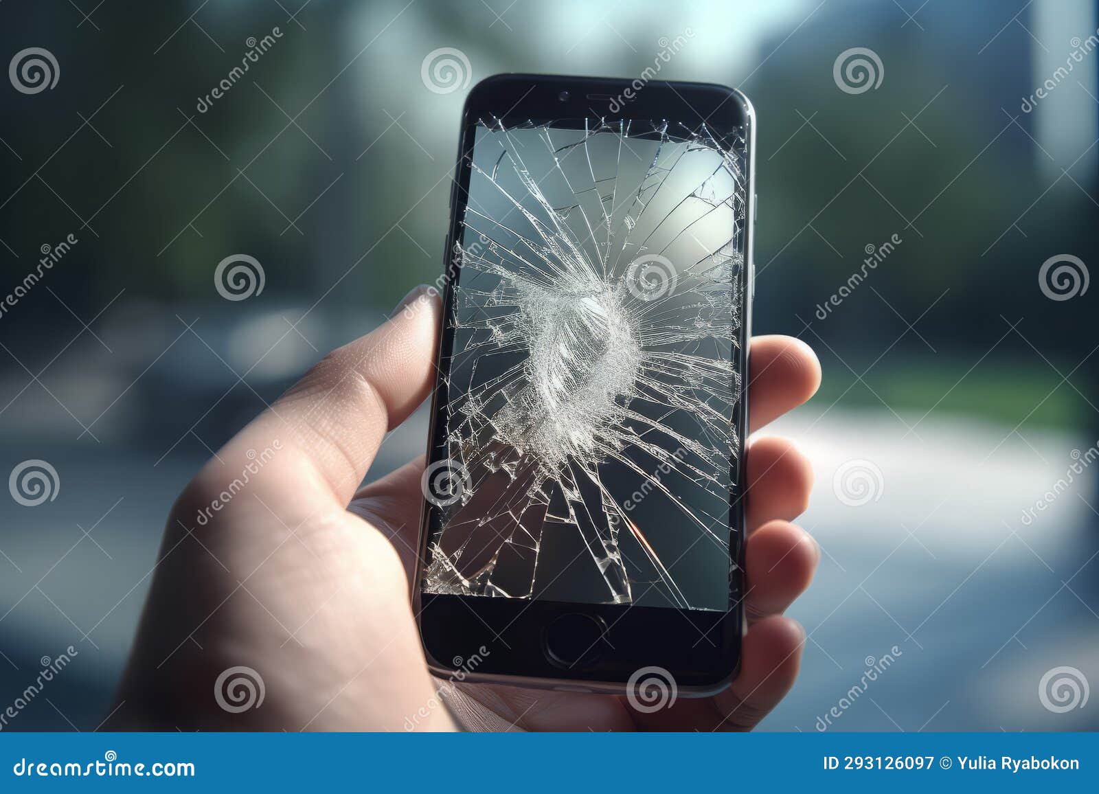 Broken Smartphone Glass Screen. Generate Ai Stock Image - Image of ...