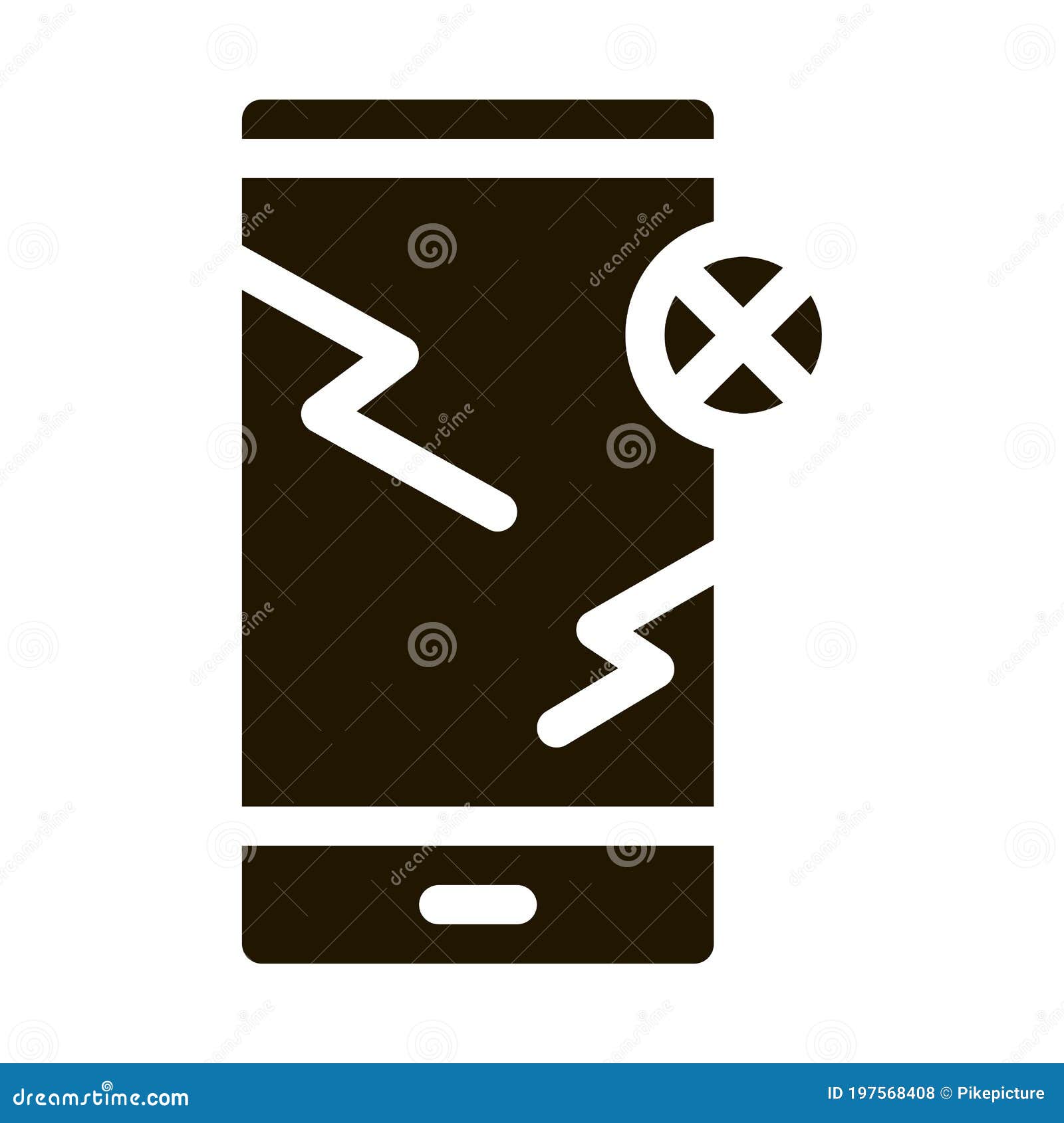 Broken Smartphone Icon Vector Glyph Illustration Stock Vector ...