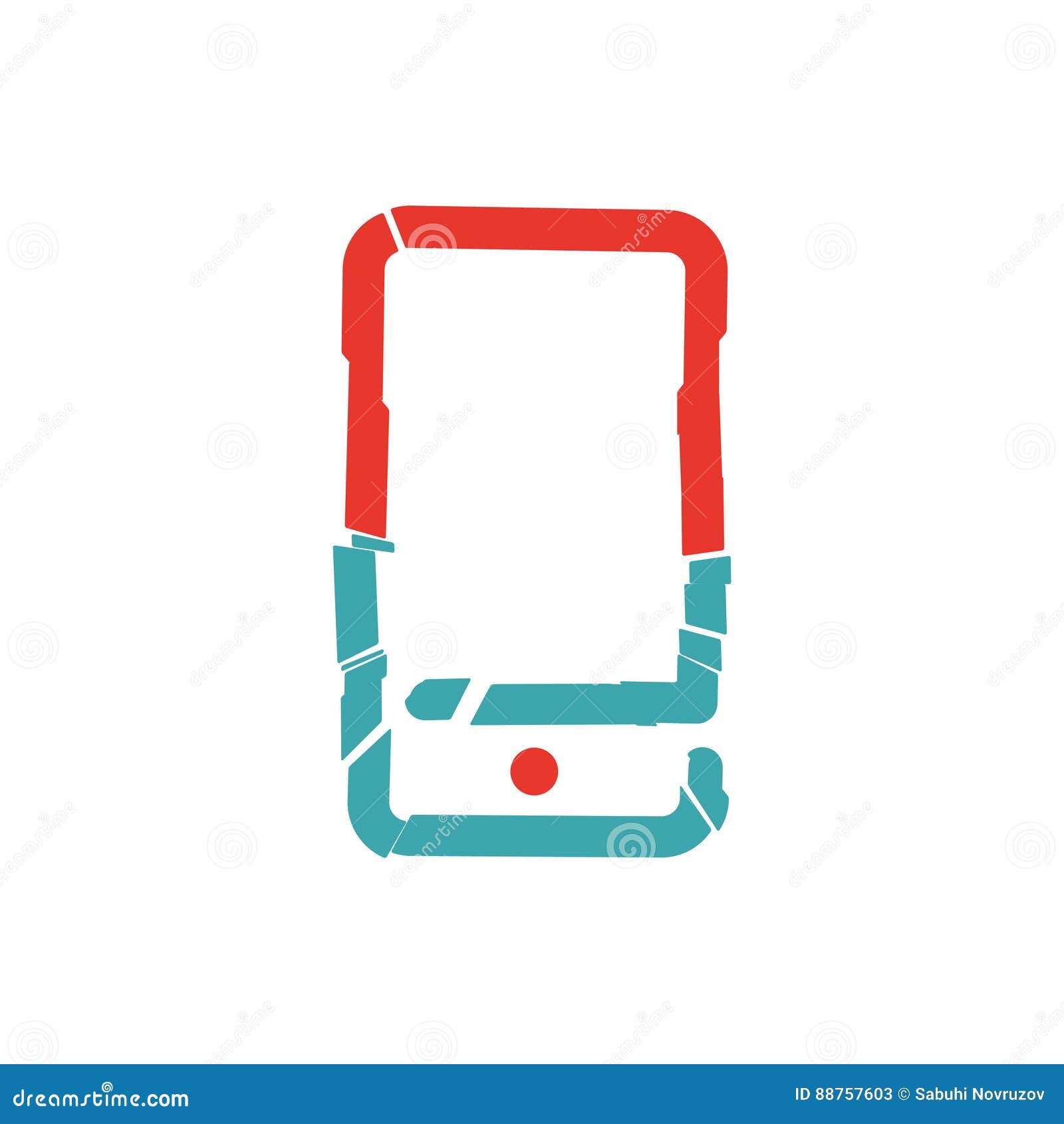 Broken Smartphone Screen Vector Icon. Stock Vector - Illustration of ...