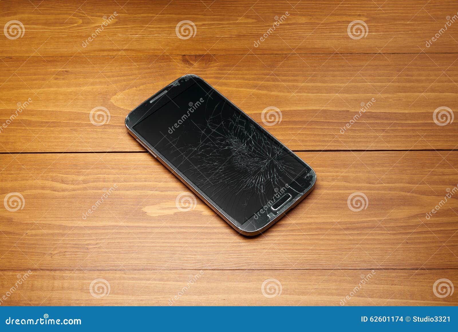 Broken Smartphone on Table in Wood Stock Photo - Image of touch ...