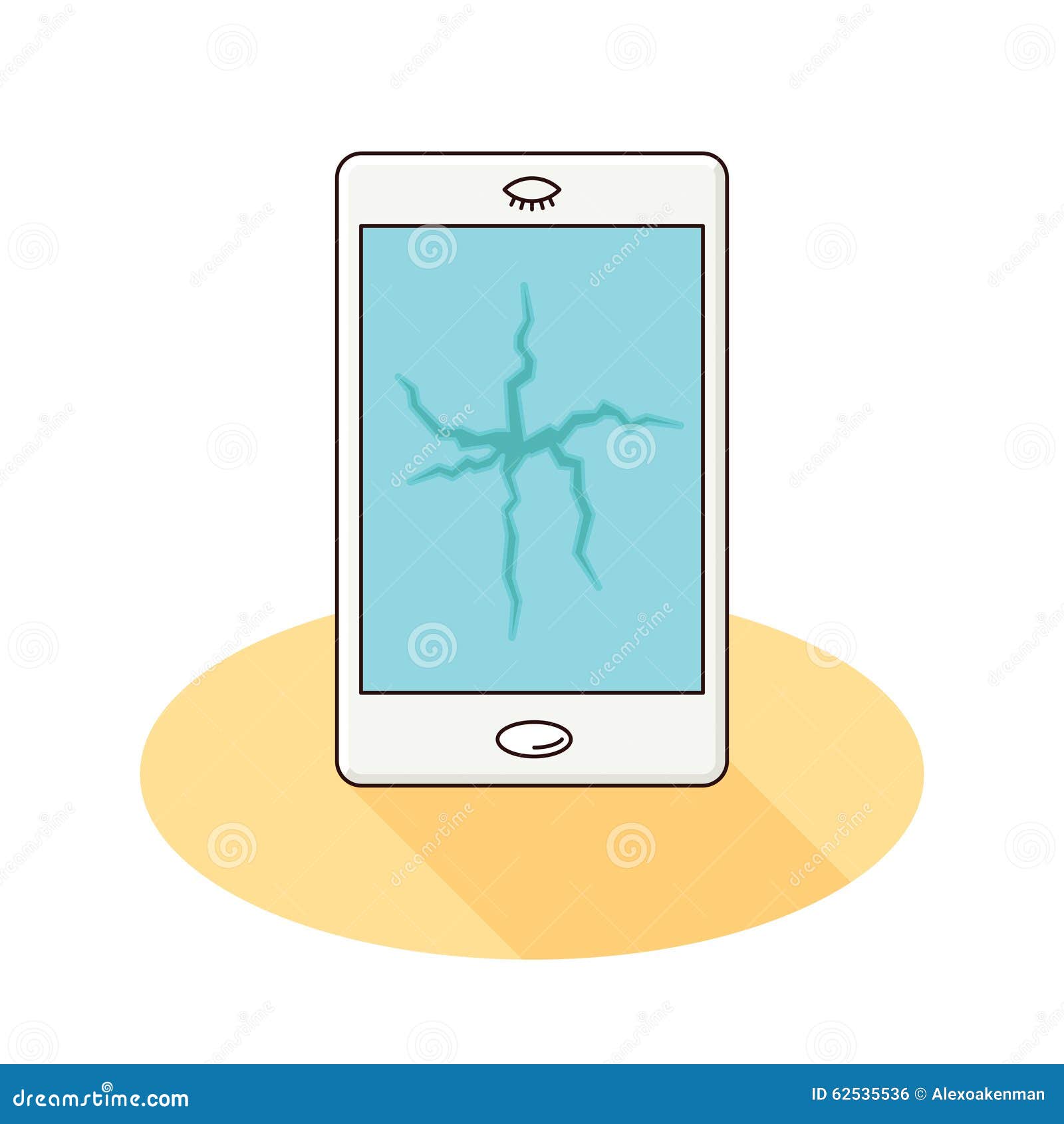 Broken Smartphone Vector Illustration in Flat Style Stock Vector ...
