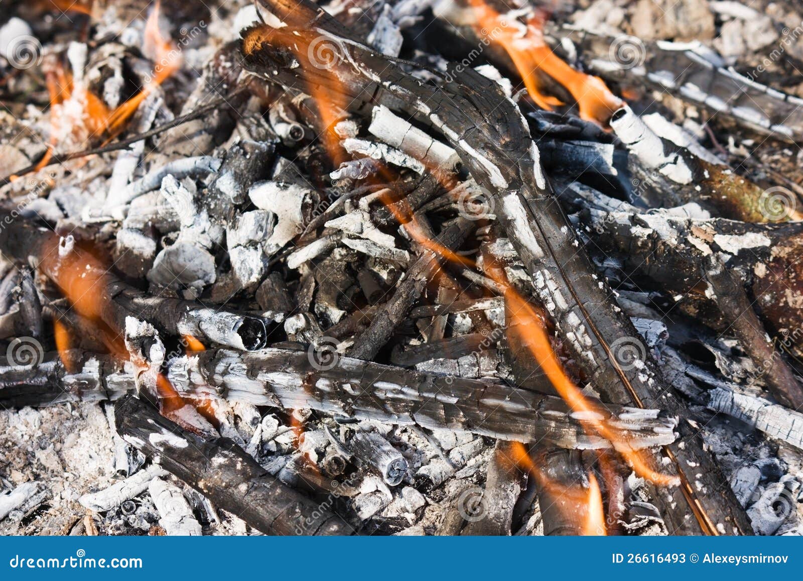 Broken smoldering bonfire stock image. Image of glowing - 26616493