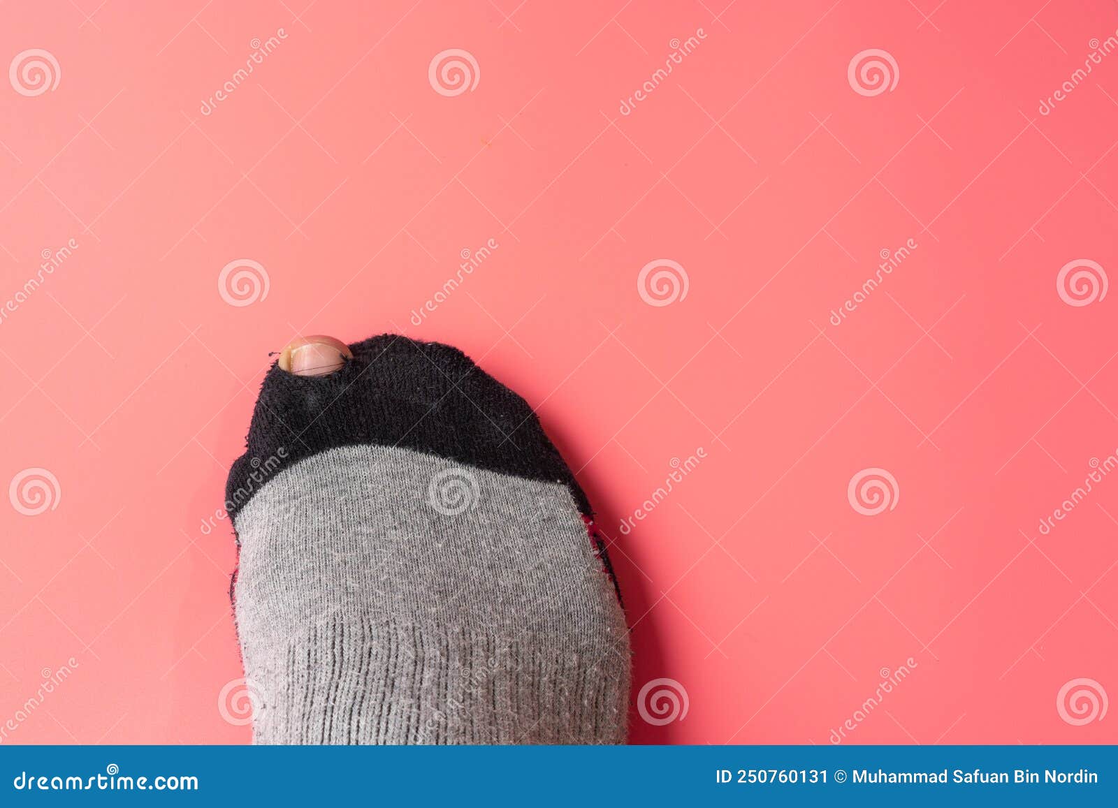 Broken sock with a hole stock image. Image of poverty - 250760131