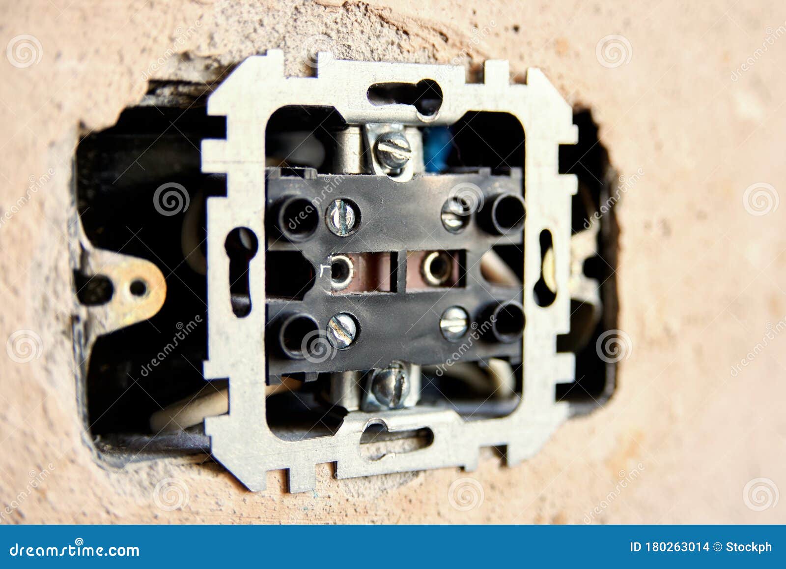Broken Socket in Concrete Wall Stock Photo - Image of switch ...