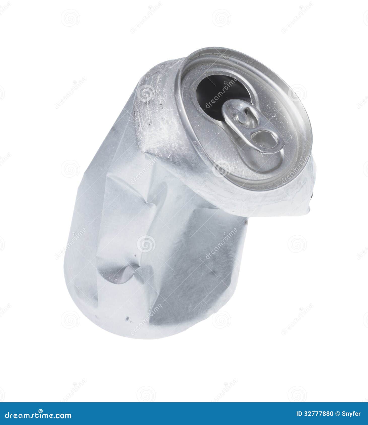 Broken Soda Can Isolated on White Background. Stock Photo - Image of ...