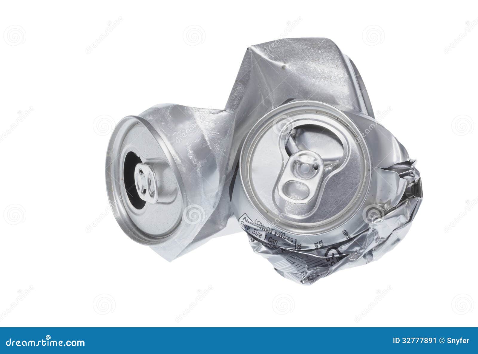 Broken Soda Can Isolated on White Background. Stock Image - Image of ...