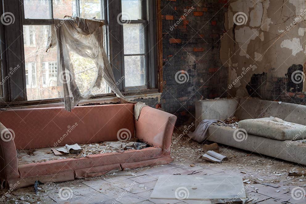 Broken sofas stock photo. Image of destruction, frame - 42760642